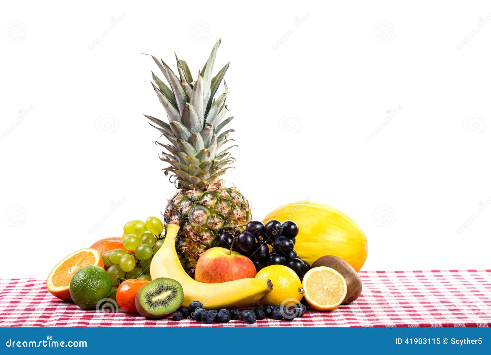 Fruit on Tablecloth Textile Stock Image - Image of cook, fabric: 41903115