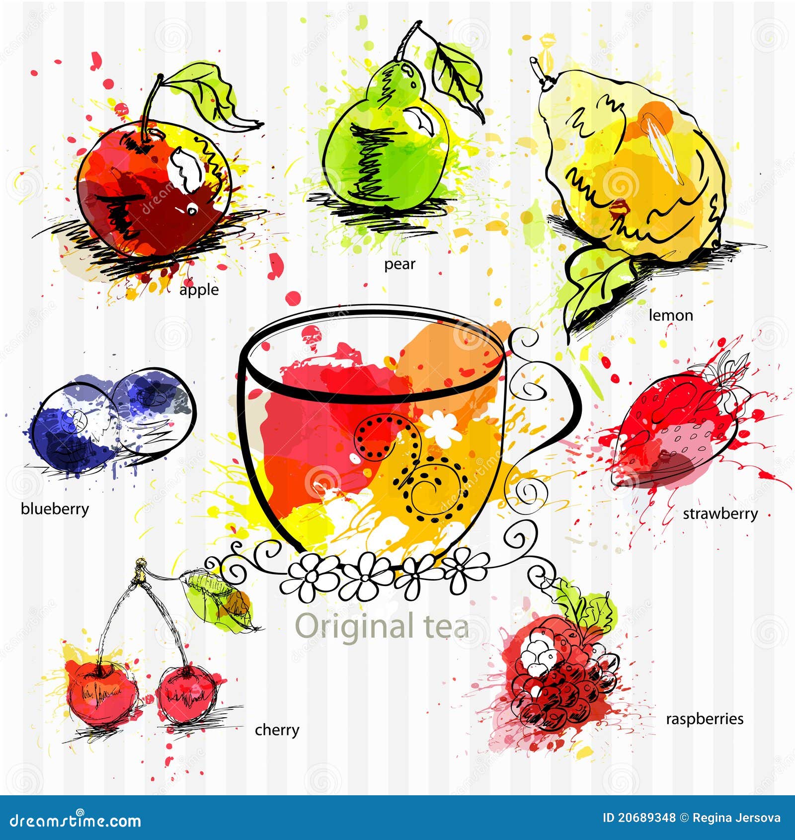 Fruit tea stock vector. Illustration of grow, design - 20689348