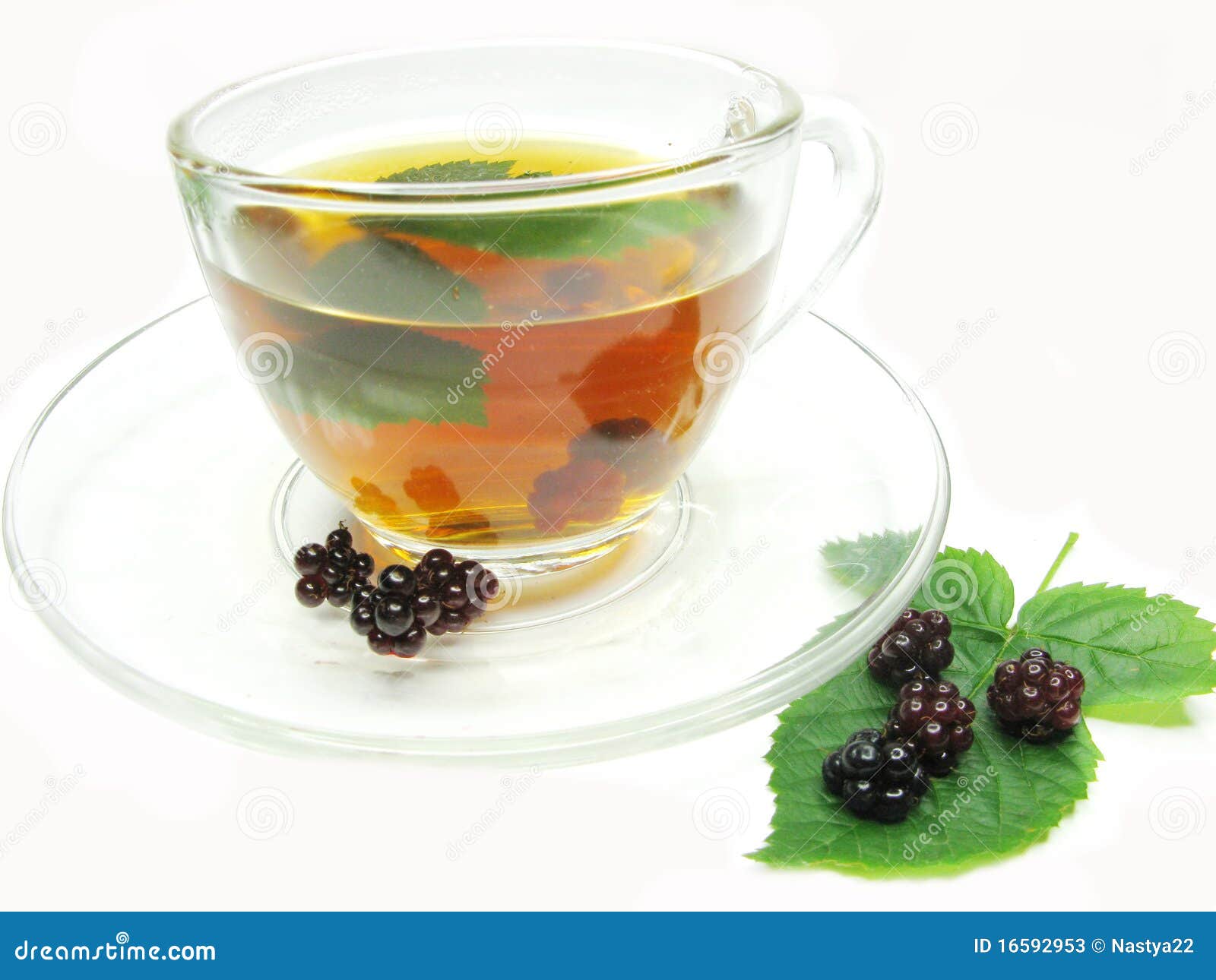 Fruit Tea with Blackberry Berries Stock Image - Image of saucer ...