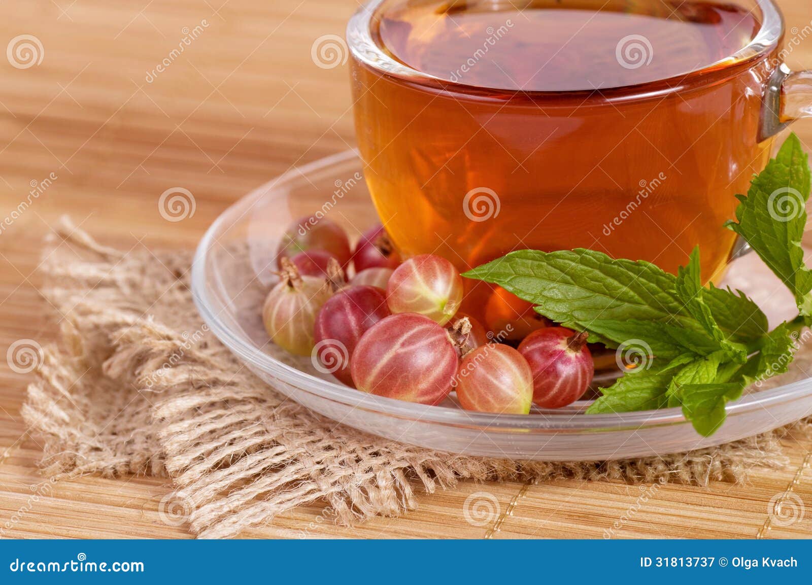 Fruit Tea in Cup with Gooseberry Stock Image - Image of ingredient ...