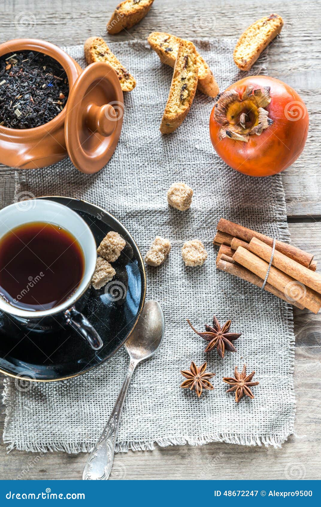 Fruit Tea with Spices and Cookies Stock Image - Image of anise, cookies ...