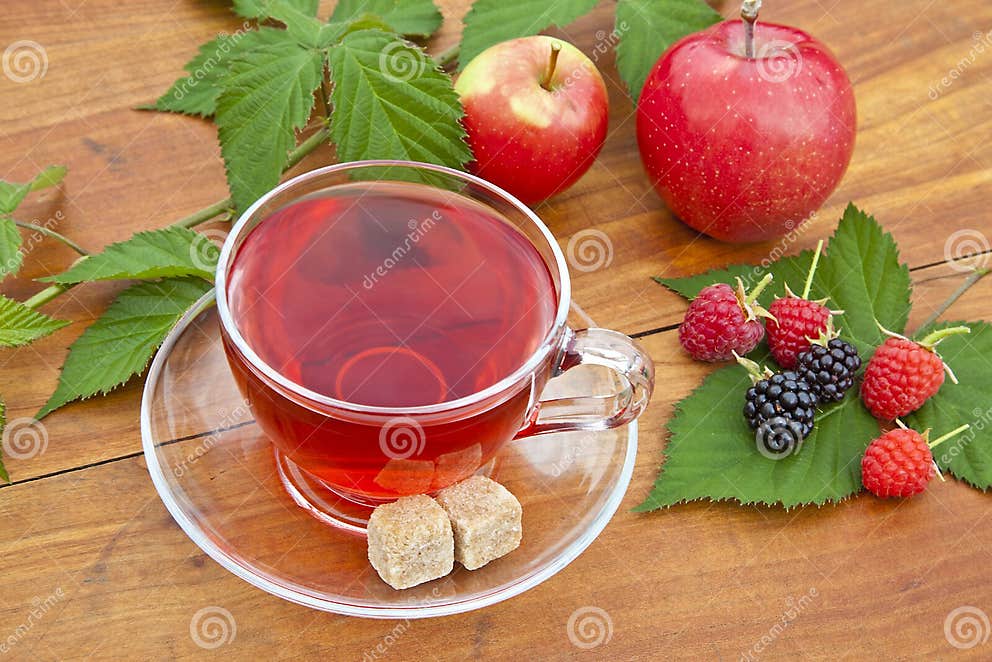 Fruit and tea with sugar stock image. Image of healthy - 26254807