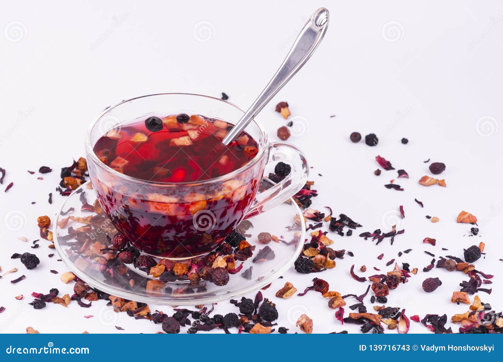 Fruit Tea on White Background Stock Image - Image of drink, healthful ...