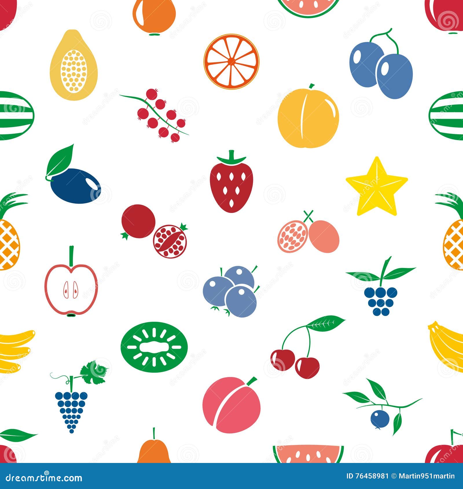 Fruit Theme Color Simple Icons Seamless Modern Pattern Eps10 Stock ...