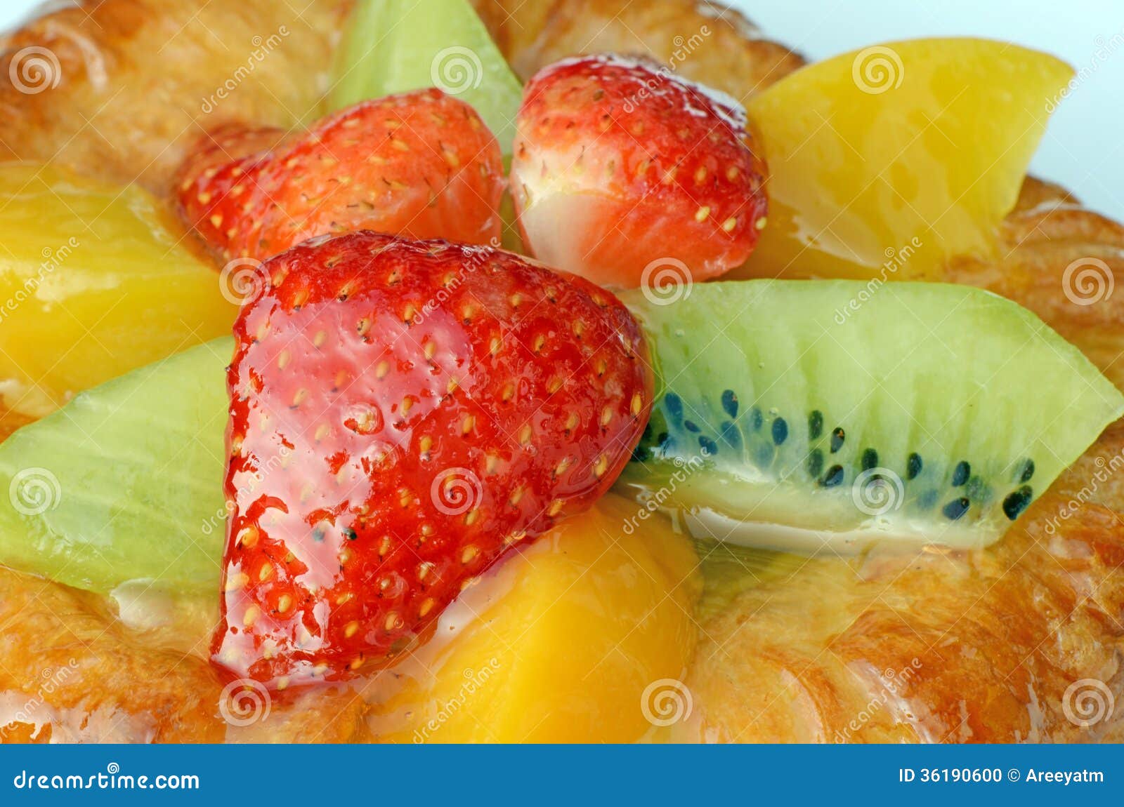 Fruit topping danish. stock photo. Image of cheese, goods - 36190600