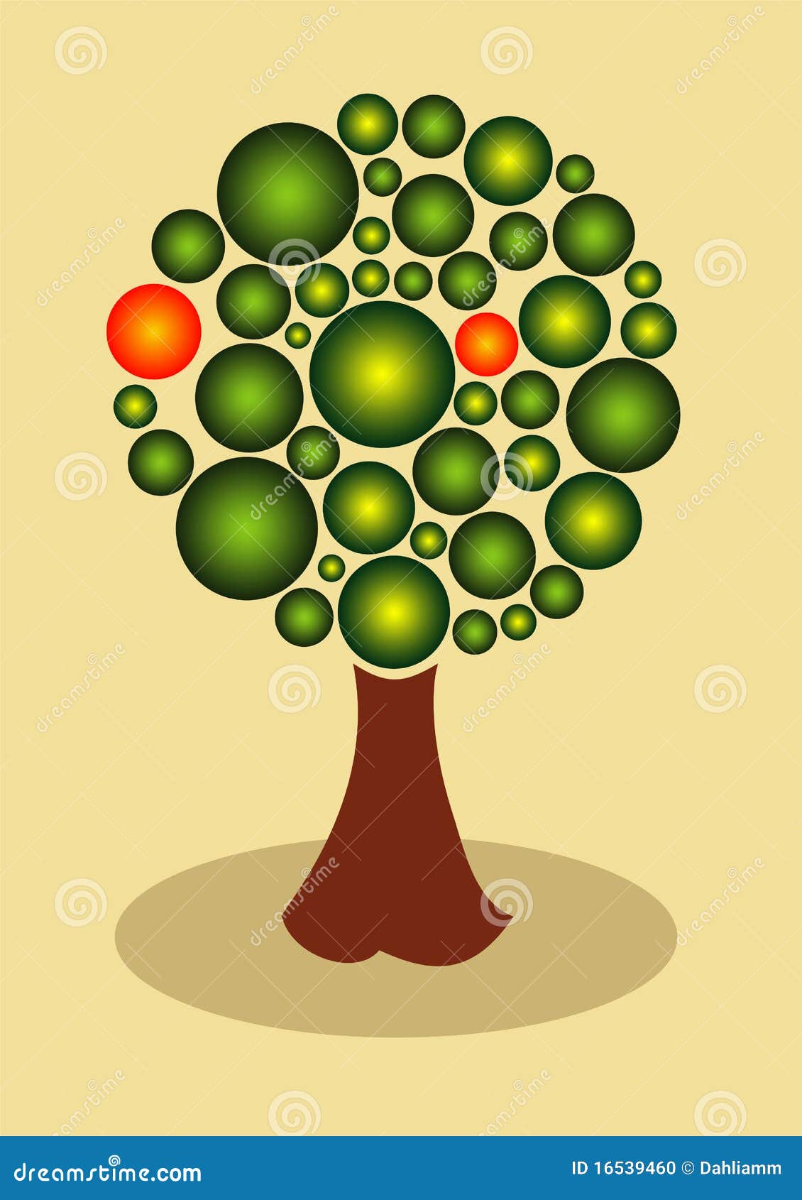 Fruit tree stock vector. Illustration of plant, vector - 16539460