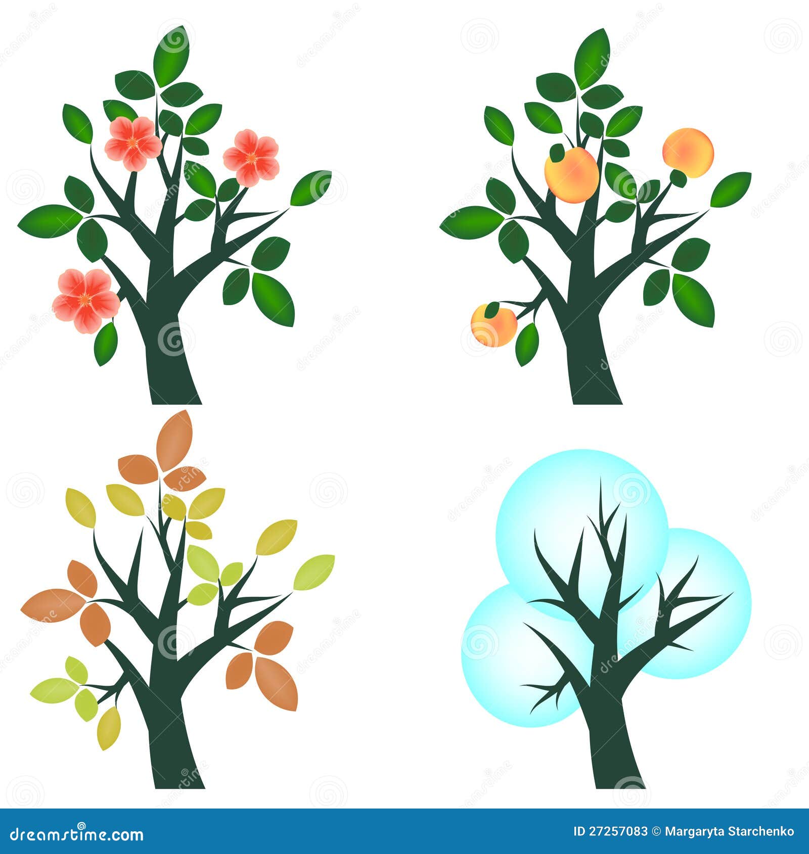 Fruit tree stock vector. Illustration of leaves, orchard - 27257083