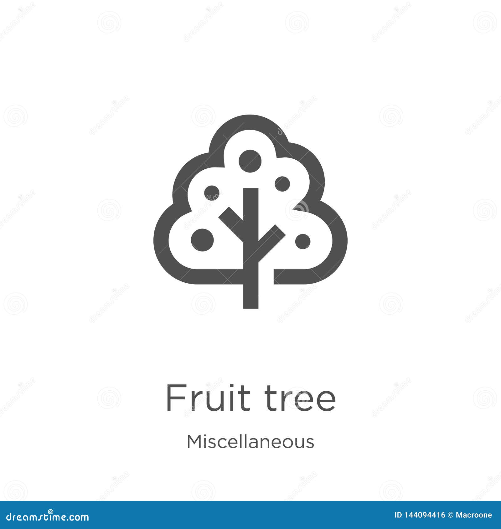 Fruit Tree Icon Vector from Miscellaneous Collection. Thin Line Fruit ...