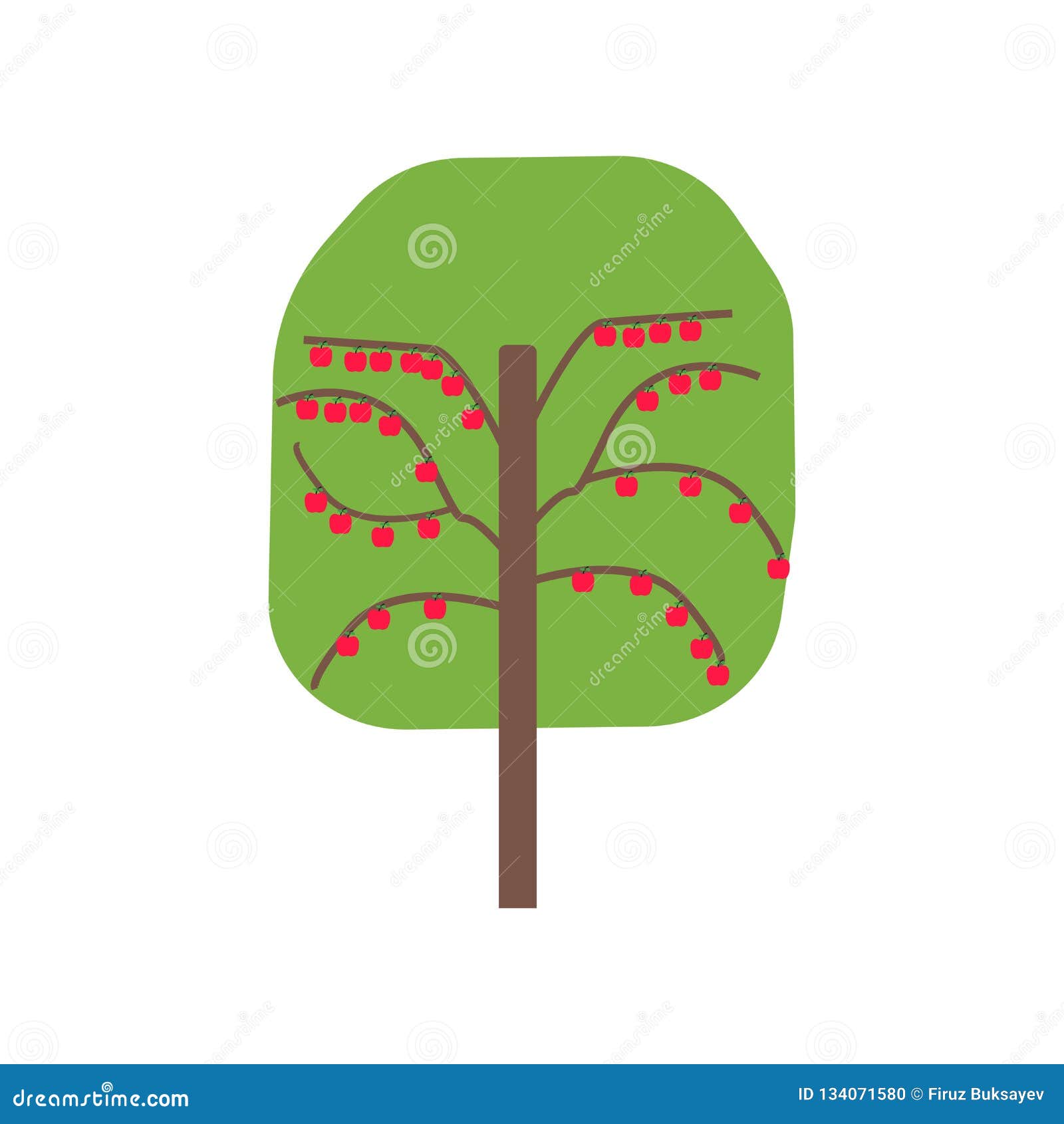 Fruit Tree Icon Vector Sign and Symbol Isolated on White Background ...