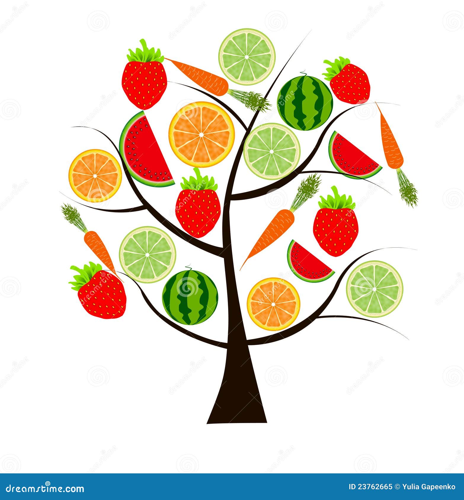 Fruit Tree for Your Design Illustration Stock Vector - Illustration of ...