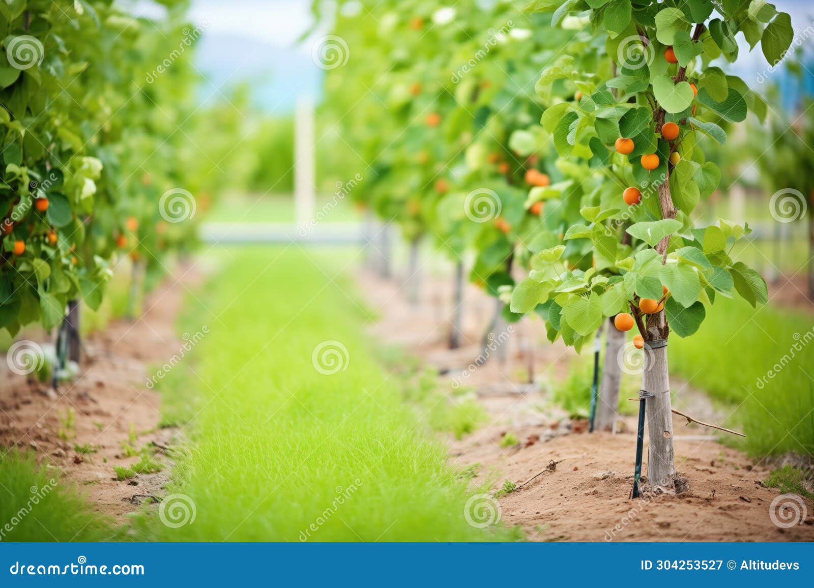Fruit Trees with Ground Cover Crops Stock Image - Image of sustainable ...