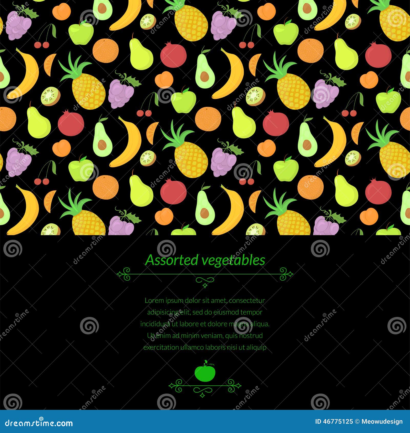 Fruit vector background stock vector. Illustration of design - 46775125