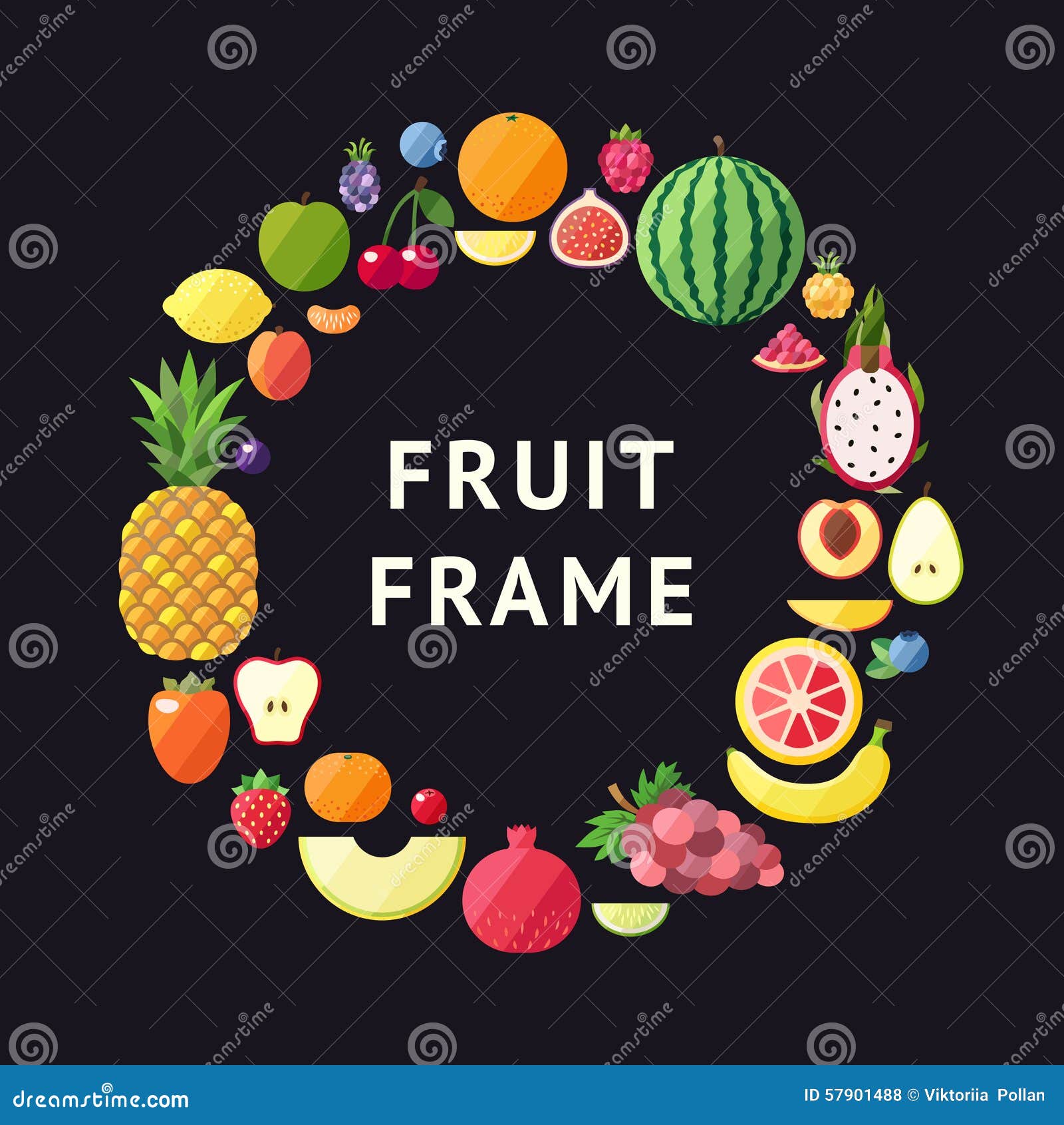 Red Circle Fruit Logo Design Cartoon Vector | CartoonDealer.com #237460337