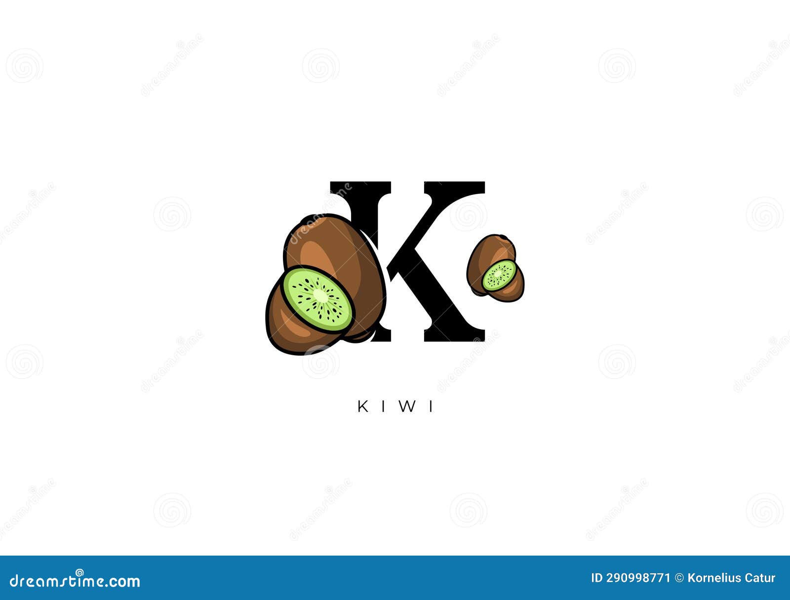 Brown KIWI FRUIT Vector, Great Combination of Kiwi Symbol with Letter K ...