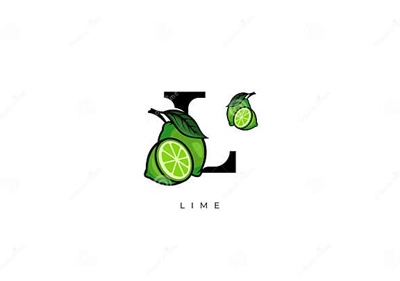 Green LIME FRUIT Vector, Great Combination of Lime Symbol with Letter L ...