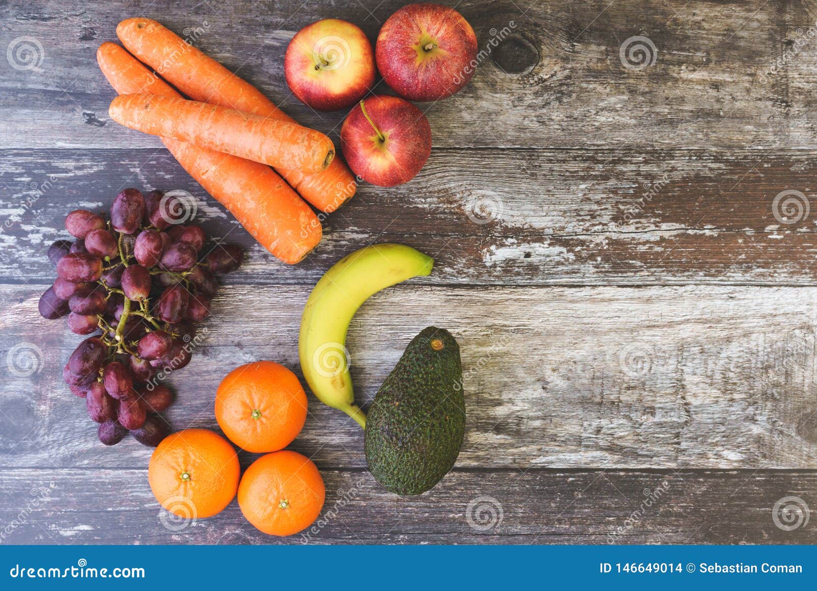 Fruit Veg Flat Lay with Copy Space Stock Photo - Image of harvest ...