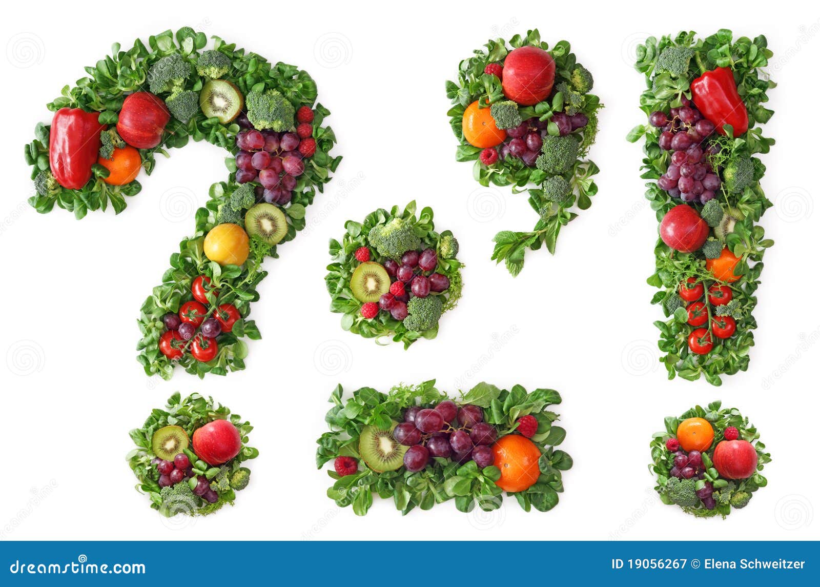 Fruit and Vegetable Alphabet Stock Image - Image of period, comma: 19056267