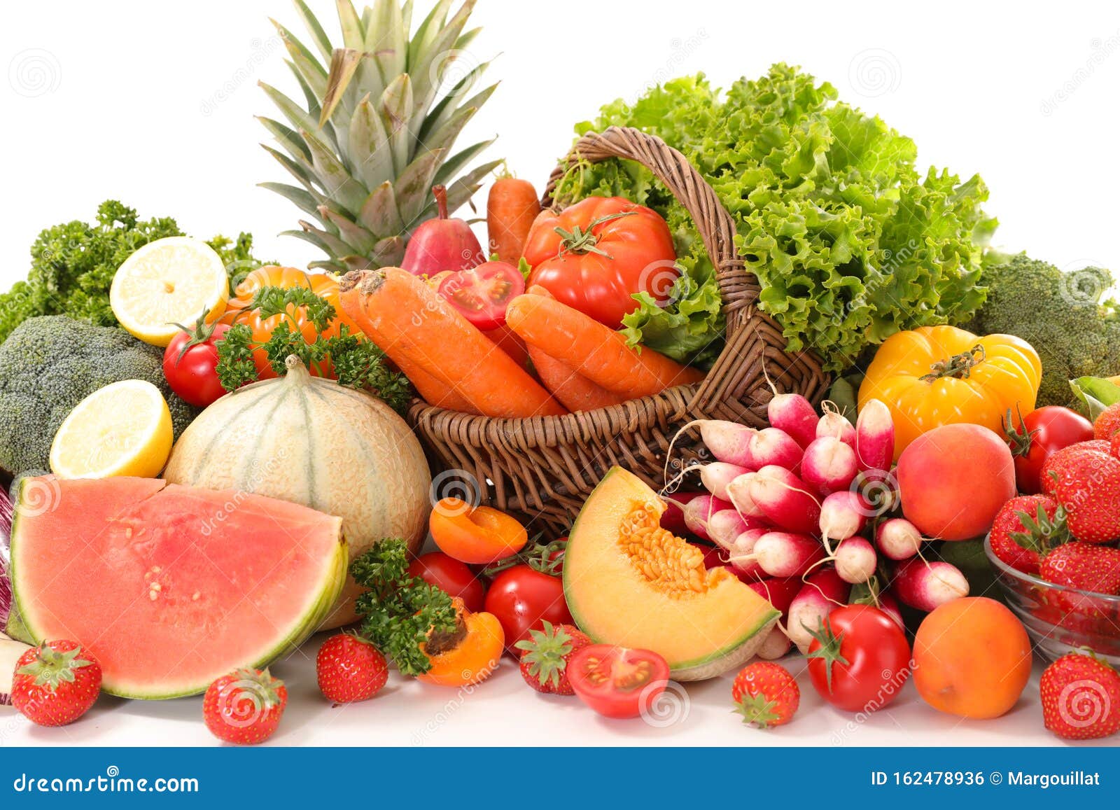Fruit and Vegetable Assortment Stock Photo - Image of vegetable, melon ...