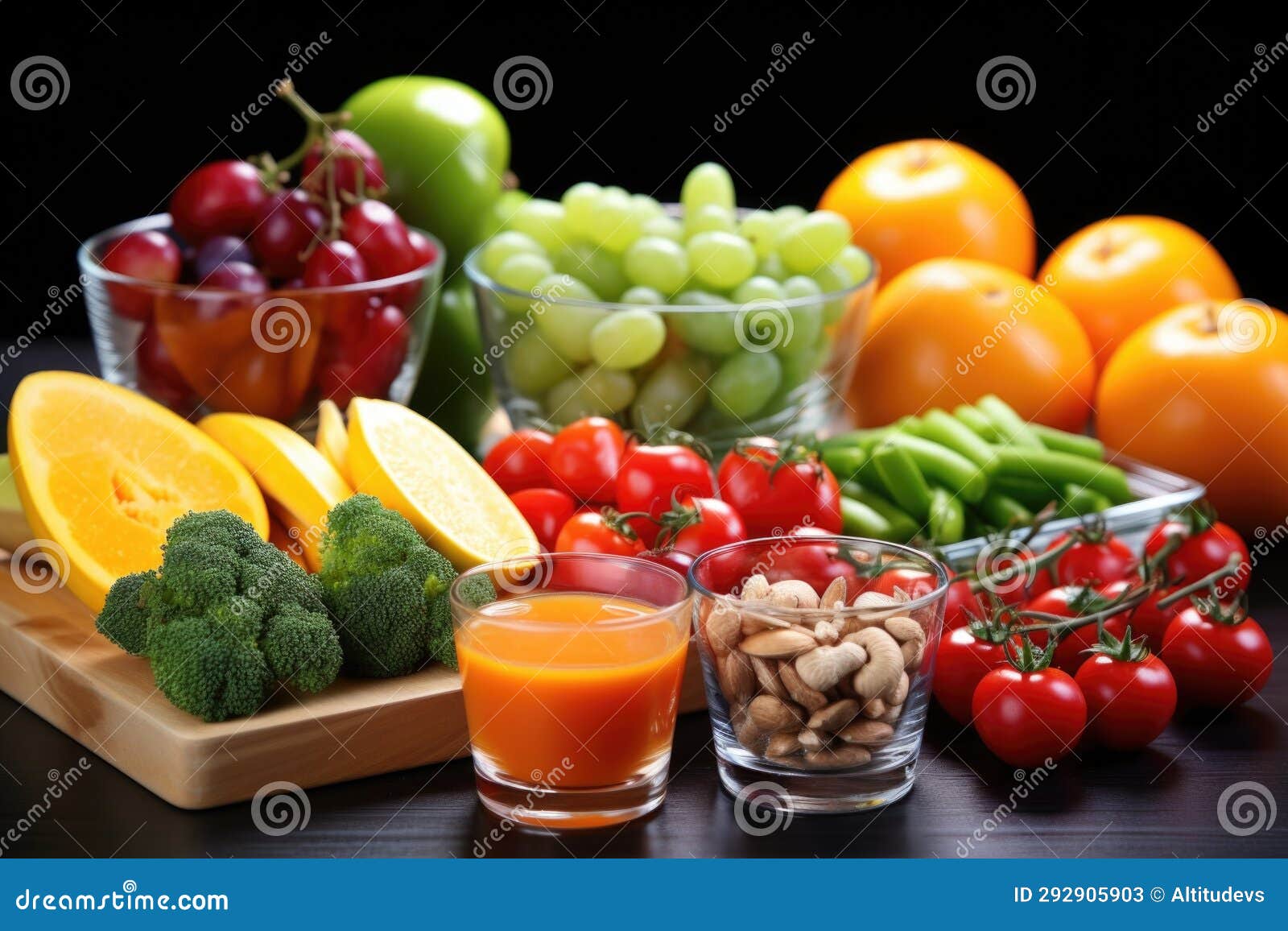 Fruit and Vegetable Assortment Near Sugary Snacks Stock Image - Image ...