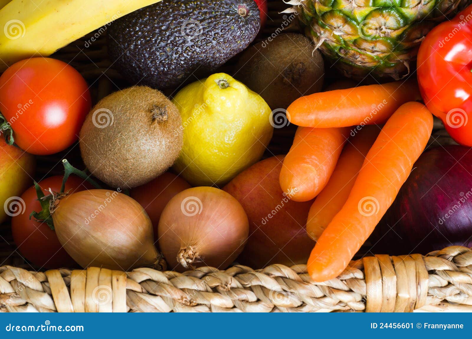 Fruit and Vegetable Basket stock image. Image of arrangement - 24456601