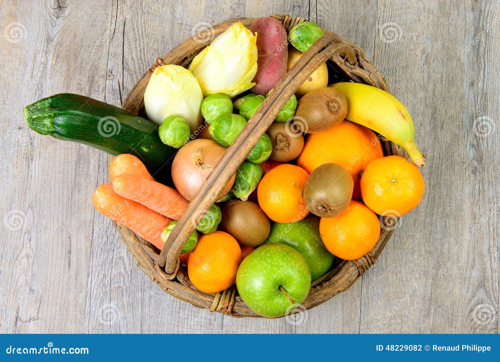 Fruit and vegetable basket stock photo. Image of close - 48229082