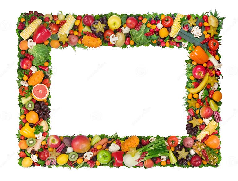 Fruit and vegetable frame stock image. Image of cabbage - 7756765