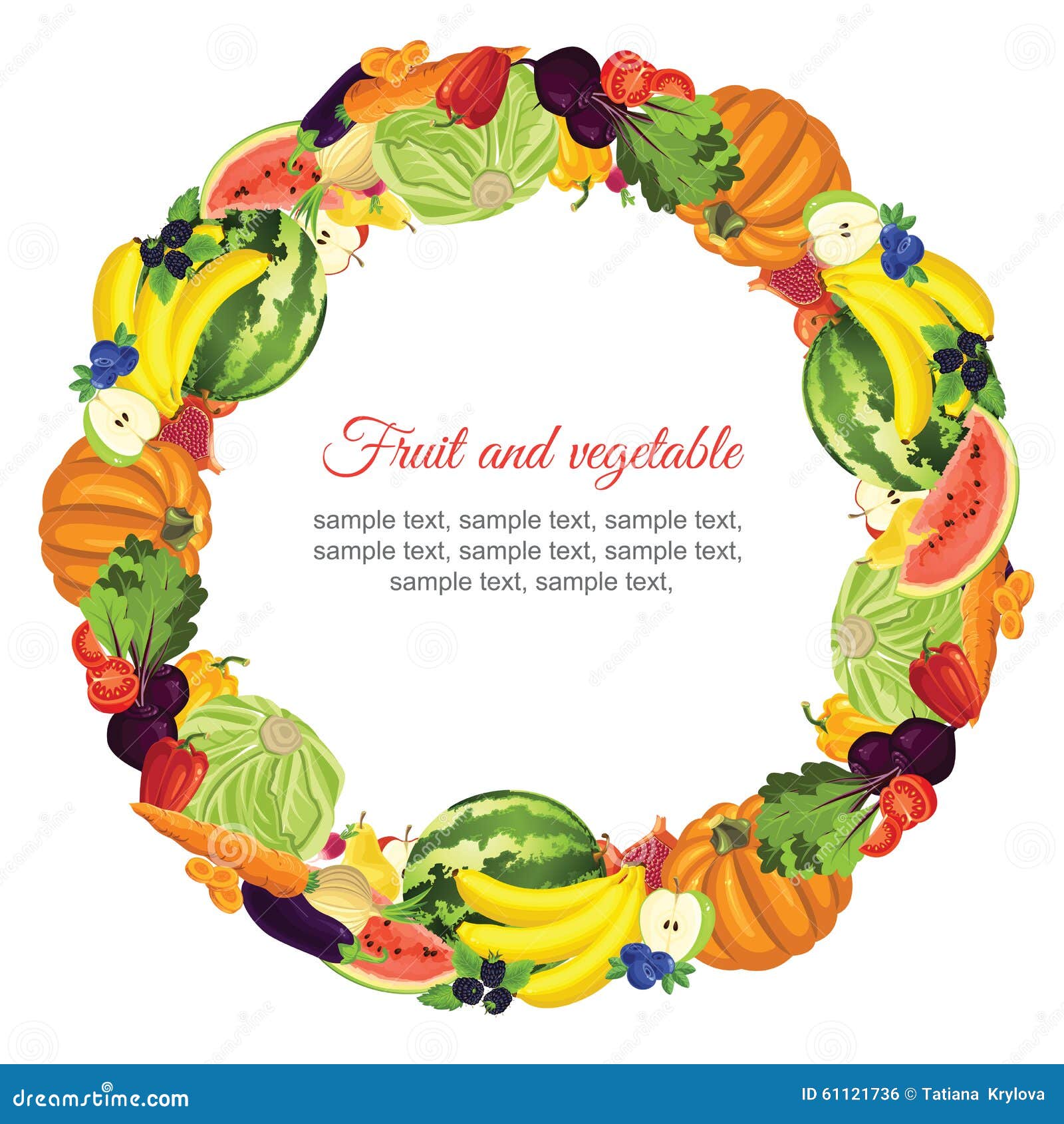 Fruit And Vegetable Garland Stock Vector - Illustration of harvest ...
