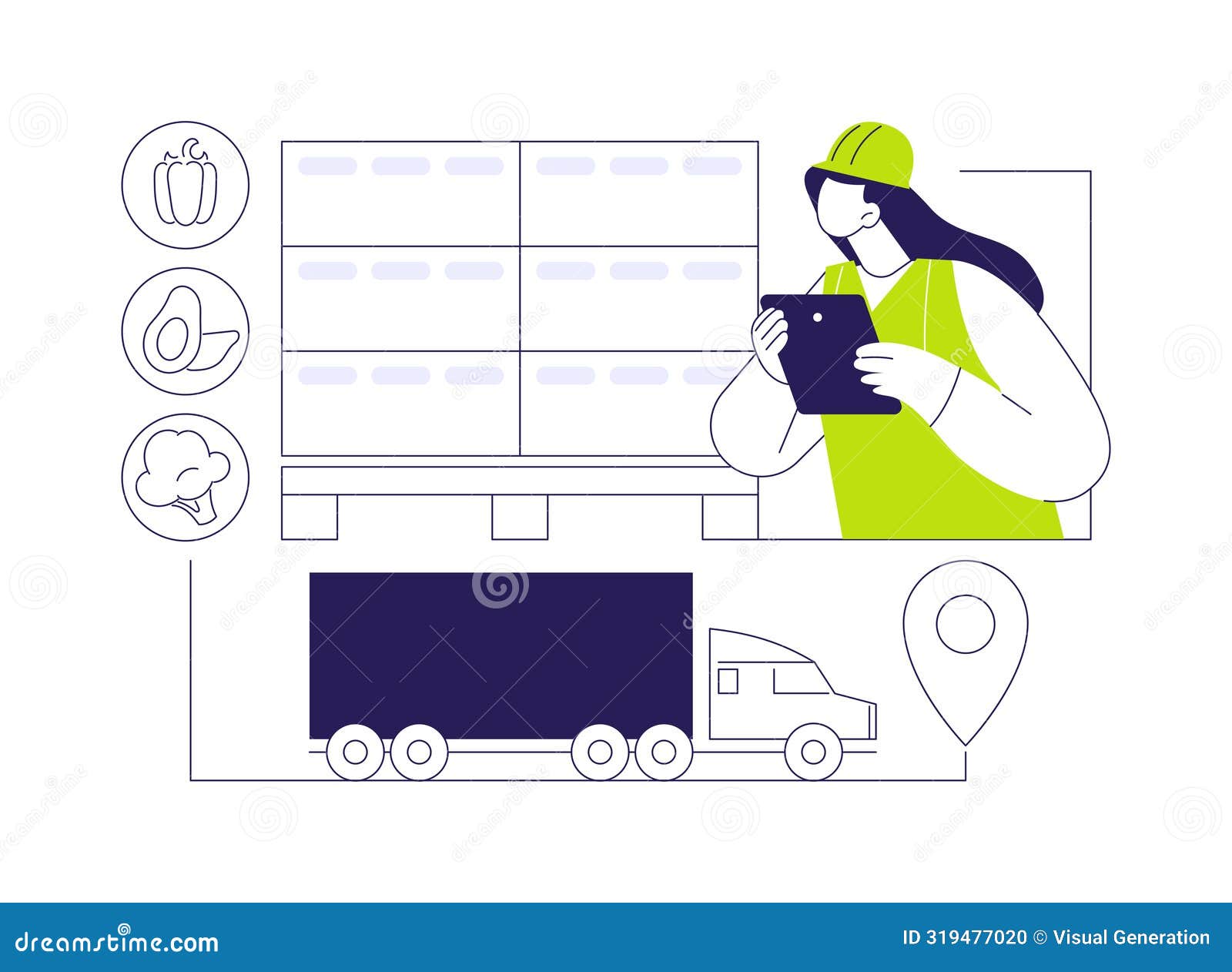 Fruit and Vegetable Import Abstract Concept Vector Illustration. Stock ...