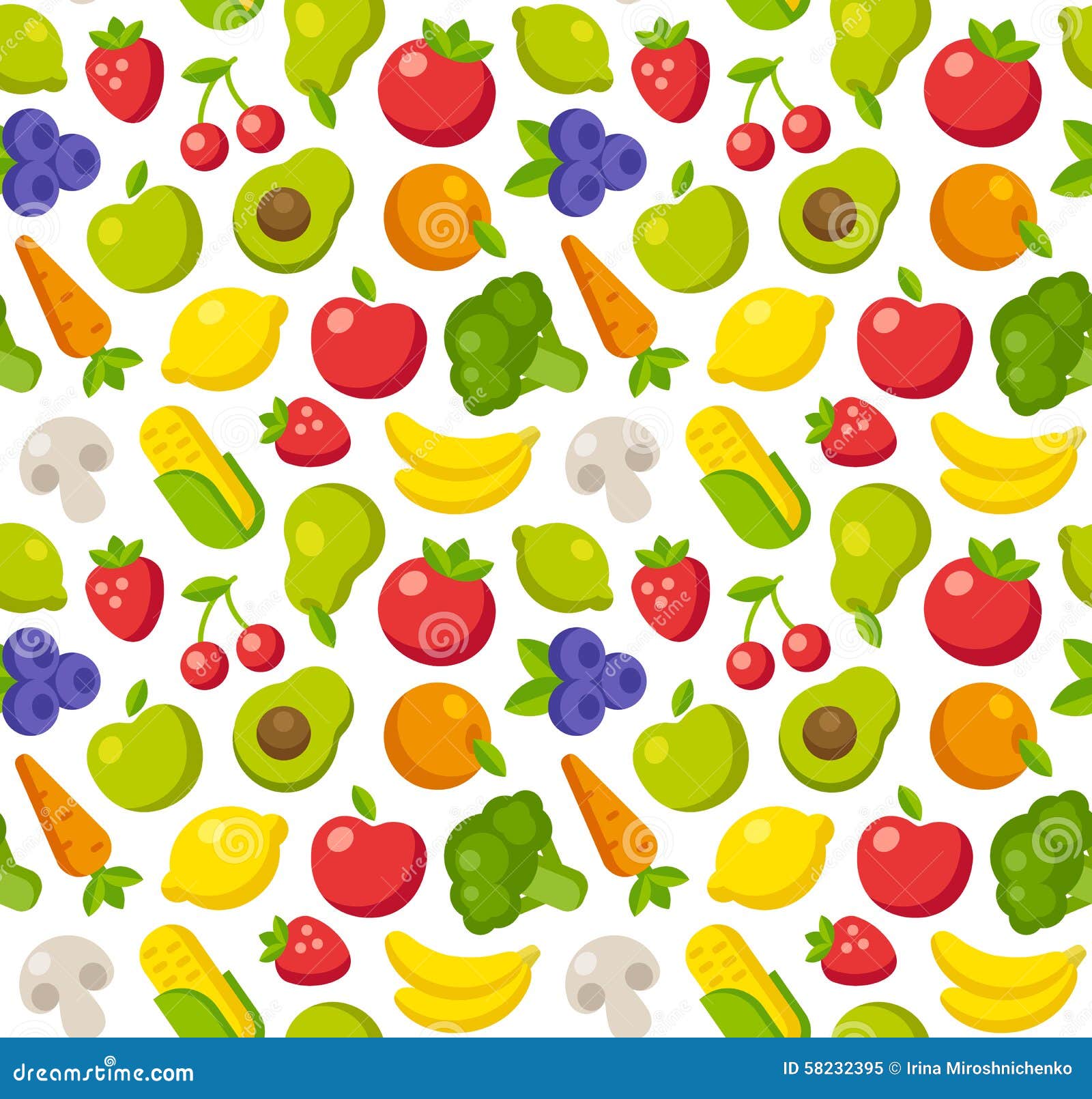 Fruit and Vegetable Pattern Stock Vector - Illustration of produce ...