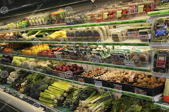 Fruit and Vegetable Section in a Grocery Store Stock Image - Image of ...