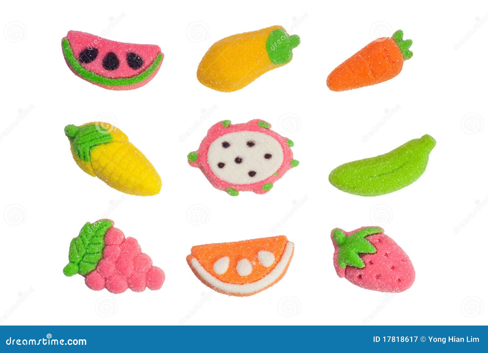 Fruit and Vegetable Shaped Gummy Candy Stock Image - Image of gelatin ...
