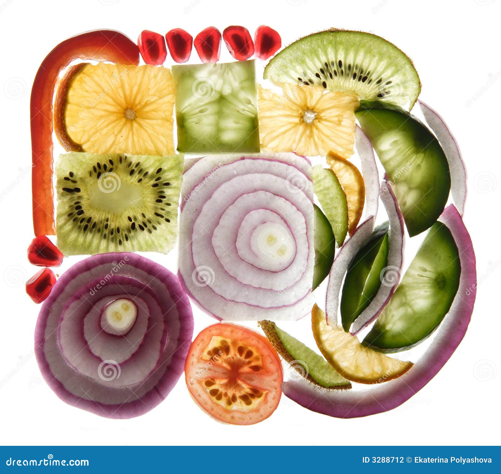Fruit and vegetable slices stock photo. Image of calorie - 3288712