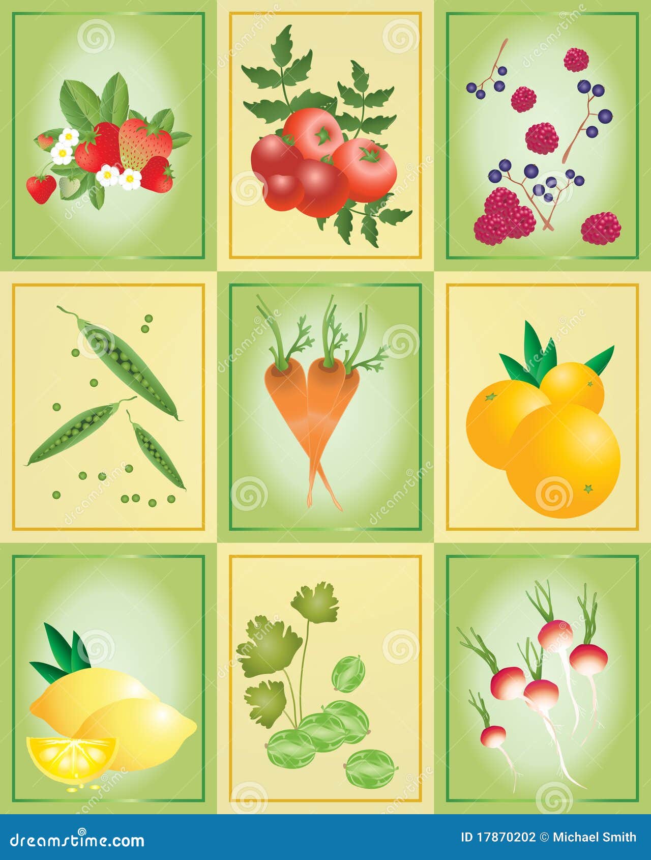 Fruit Vegetable Tiles Stock Illustrations – 22 Fruit Vegetable Tiles ...