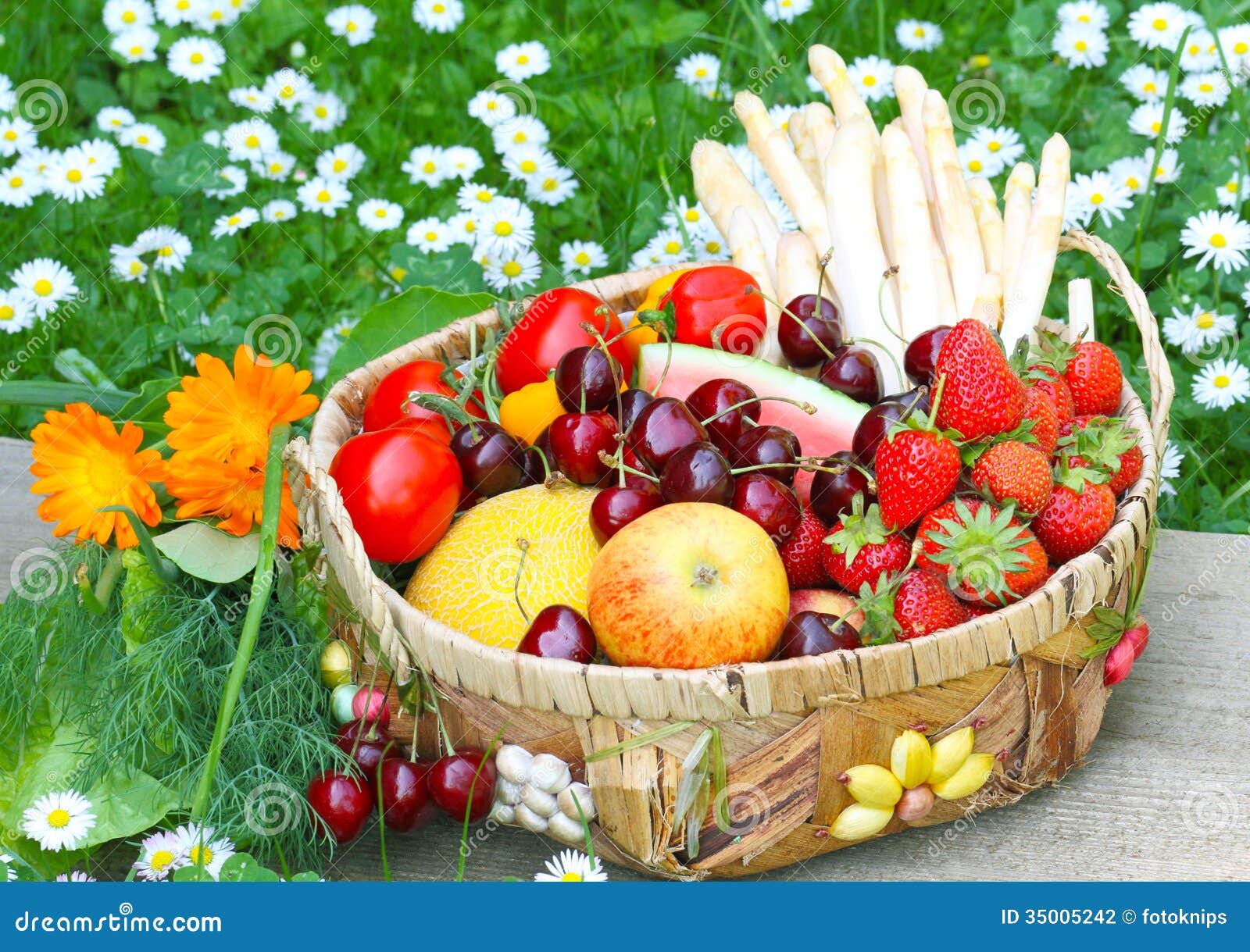 Fruit and vegetables stock photo. Image of basket, harvested - 35005242