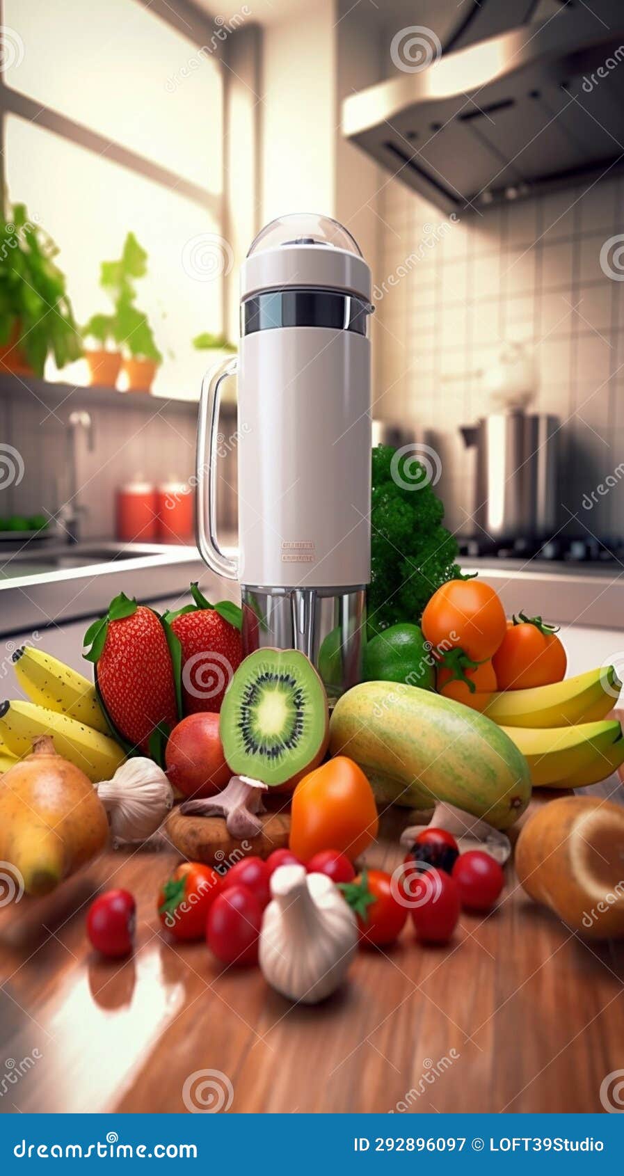 Fruit_and_vegetables_in_a_blender_1696417933495_1 Stock Image - Image ...