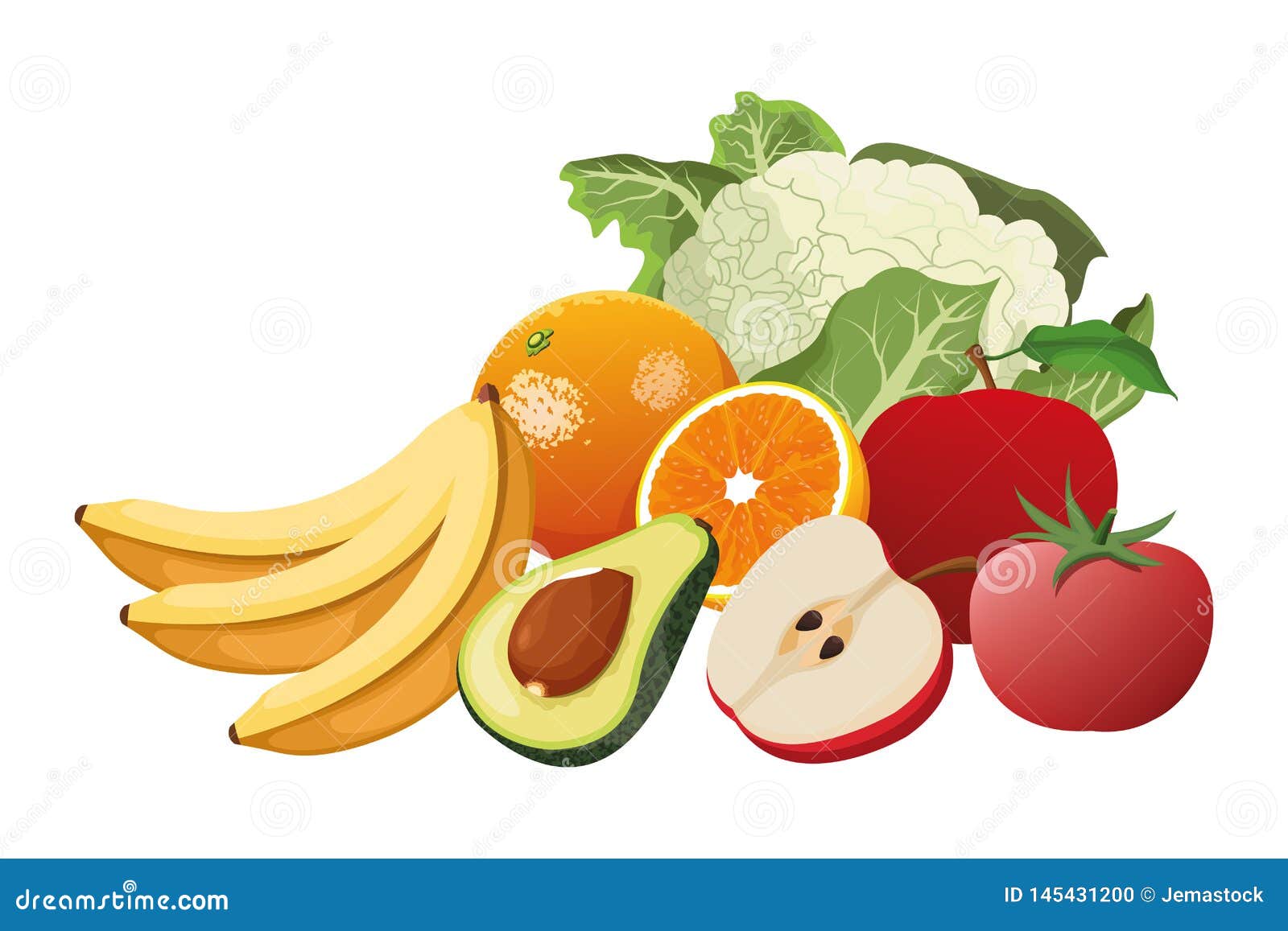 Fruit and vegetables stock vector. Illustration of concept - 145431200