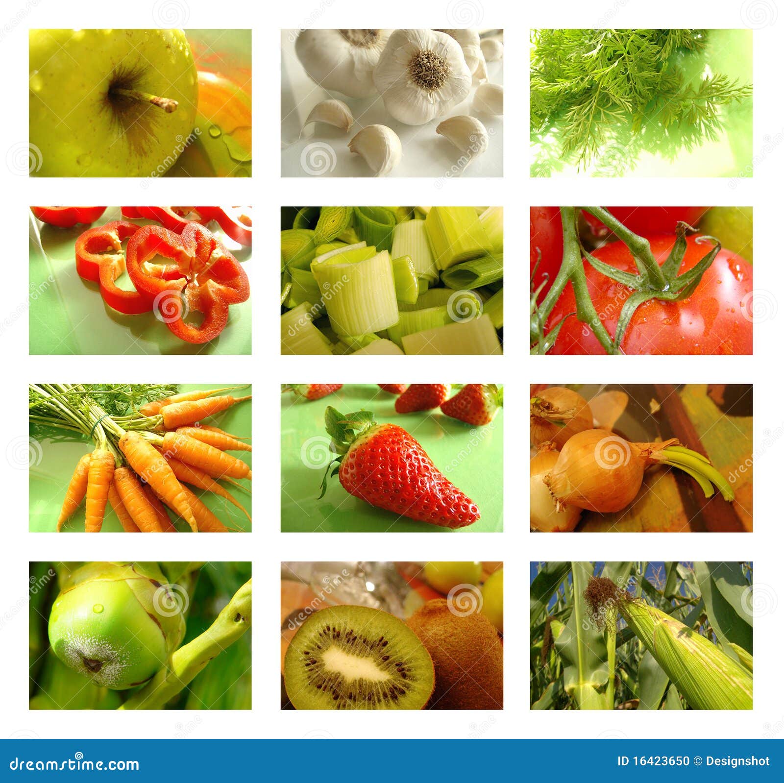 Fruit and Vegetables Collage Stock Photo - Image of maize, colourful ...