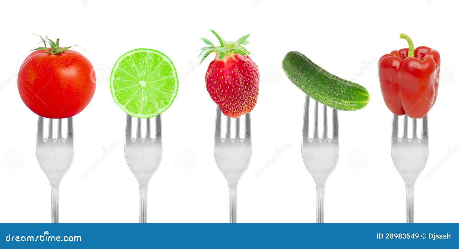 Fruit and Vegetables on Forks Stock Image - Image of diet, tomato: 28983549