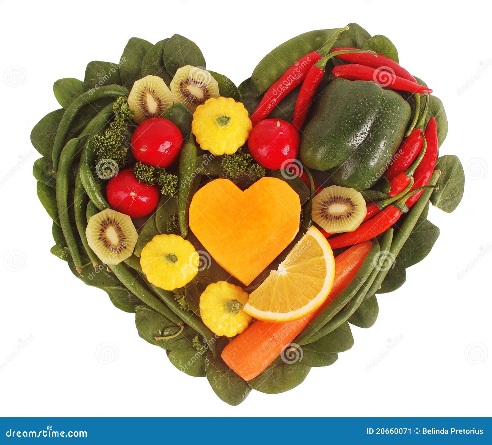 Fruit and Vegetables in a Heart Shape Stock Image - Image of pumpkin ...