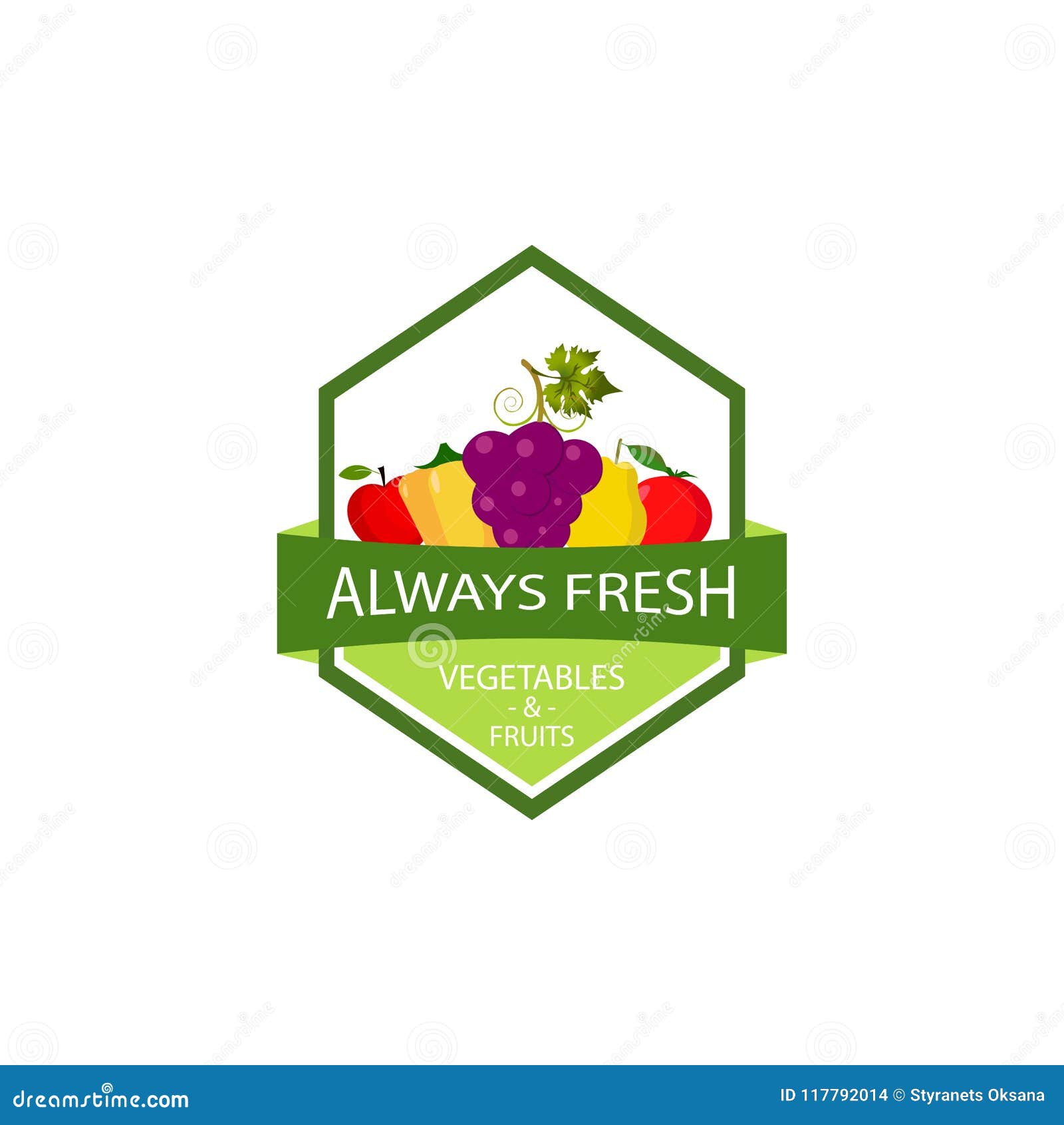 Fruit and Vegetables Logo Template Stock Vector - Illustration of ...