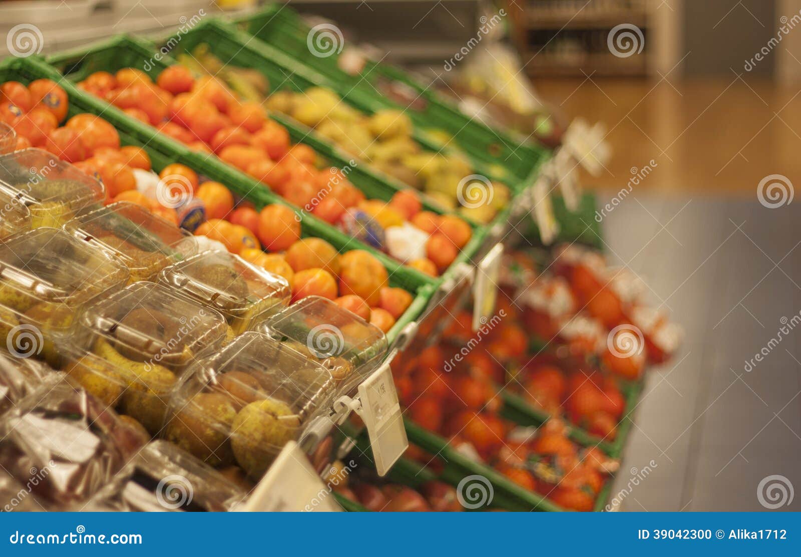 Fruit and Vegetables Section in a Grocery Store Stock Photo - Image of ...