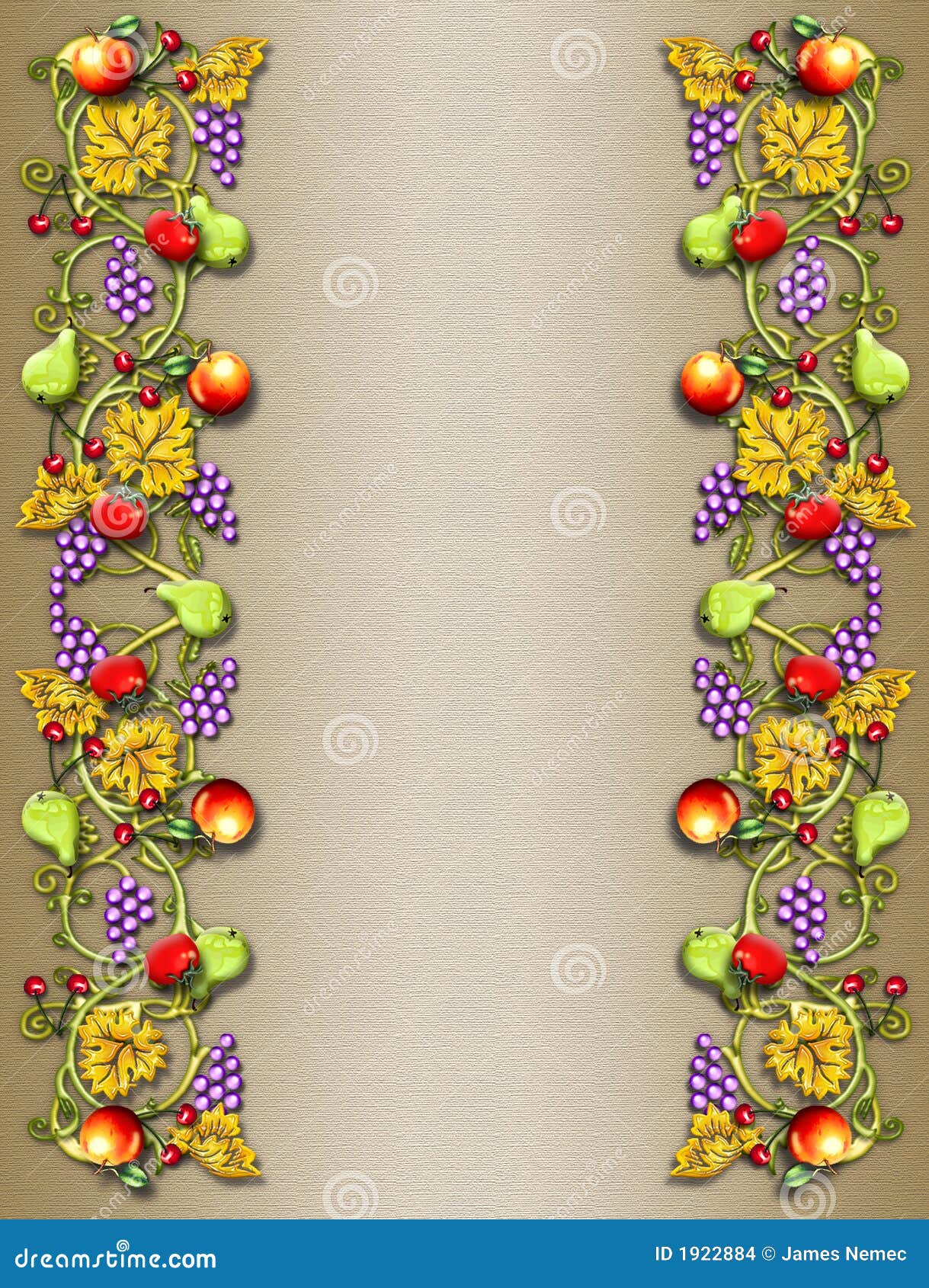Fruit & Veggie Vine Border Stock Photo - Image of deco, berries: 1922884