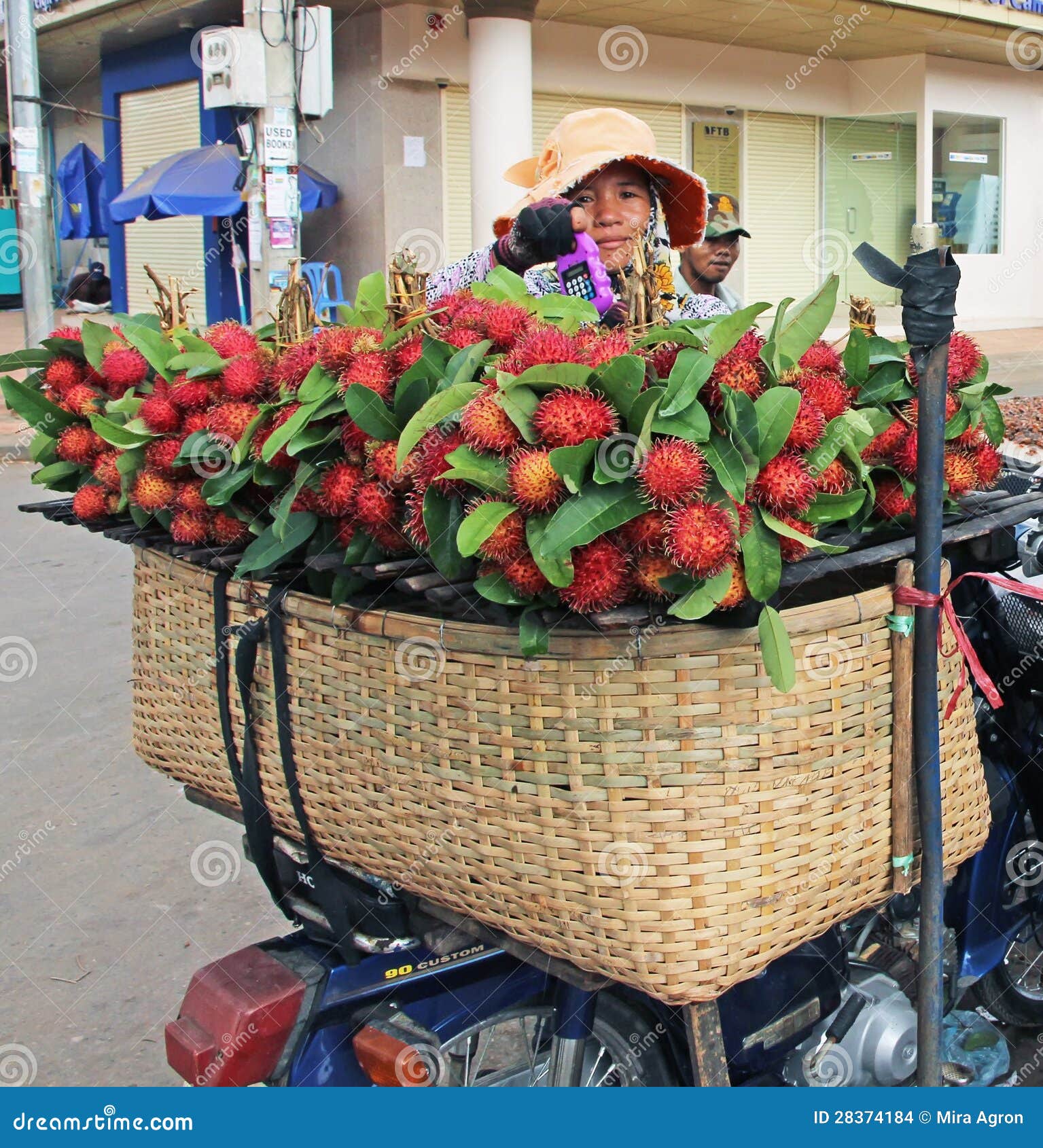 Fruit Vendor in Cambodia editorial stock image. Image of rambutan ...