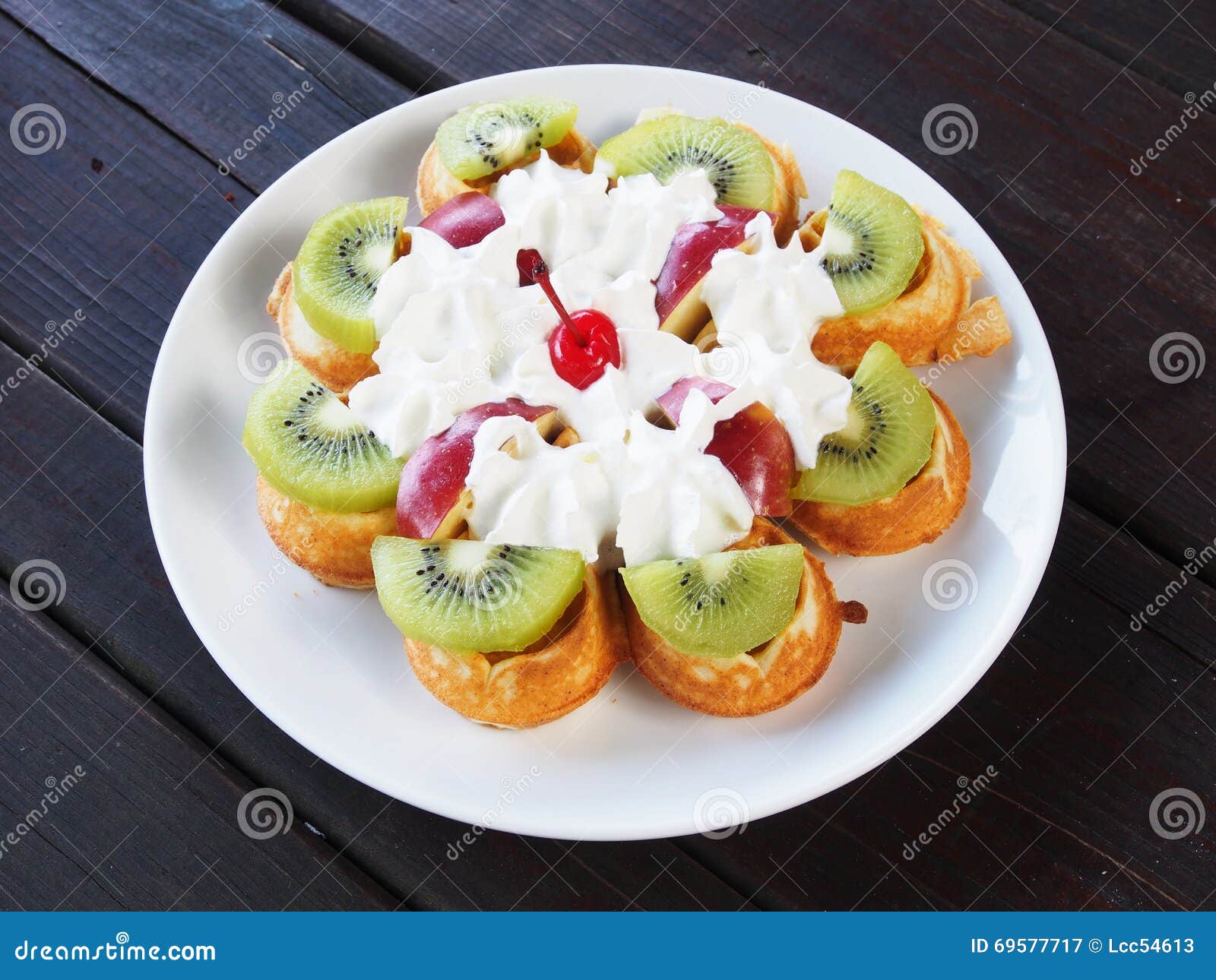 Fruit waffle stock image. Image of diet, waffle, healthy - 69577717