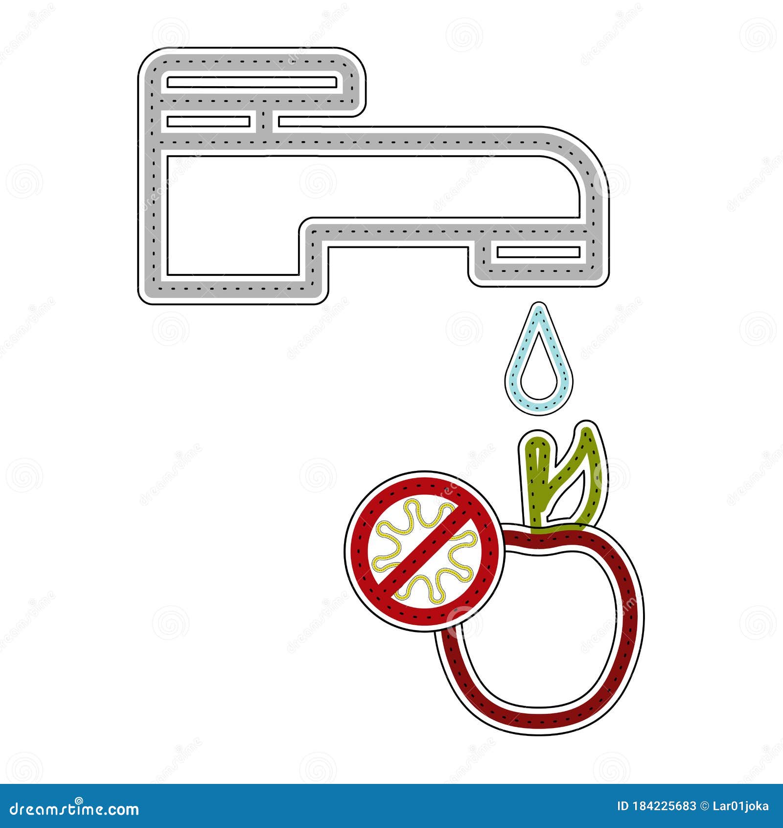 Fruit wash icon stock vector. Illustration of water - 184225683