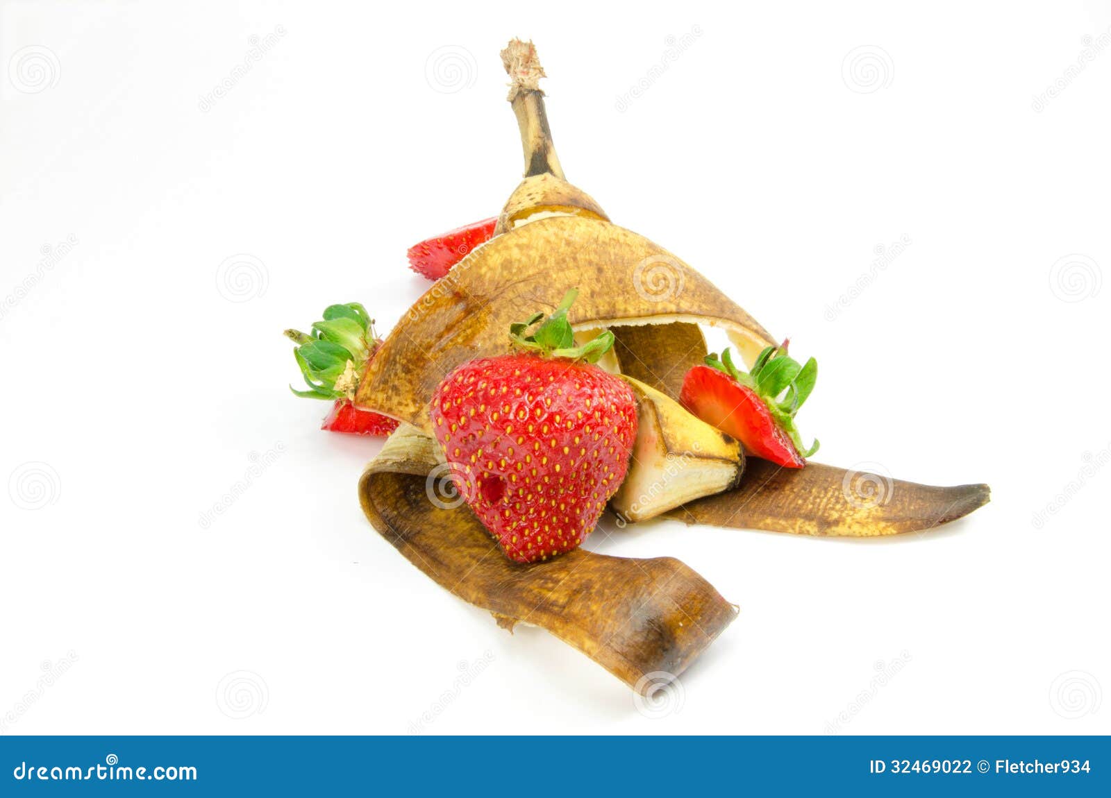 Fruit Waste on a White Background Stock Photo - Image of peeled ...