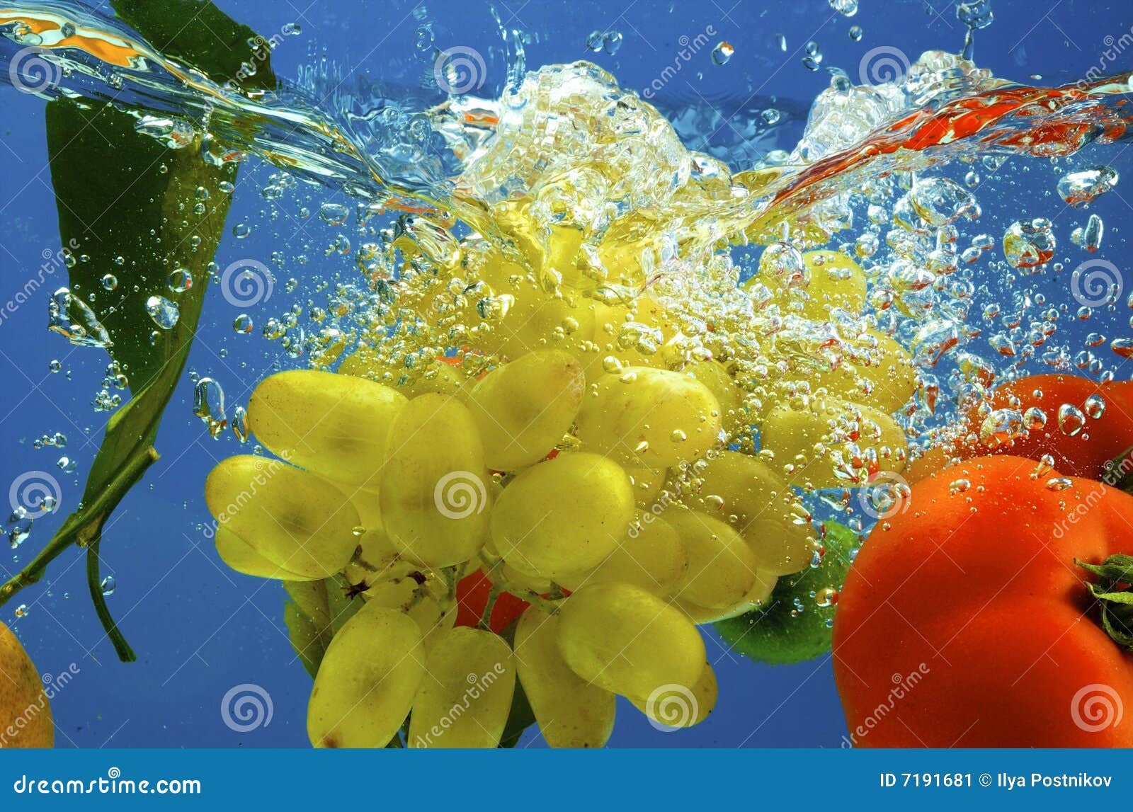 Fruit in water stock image. Image of drop, natural, bubble - 7191681