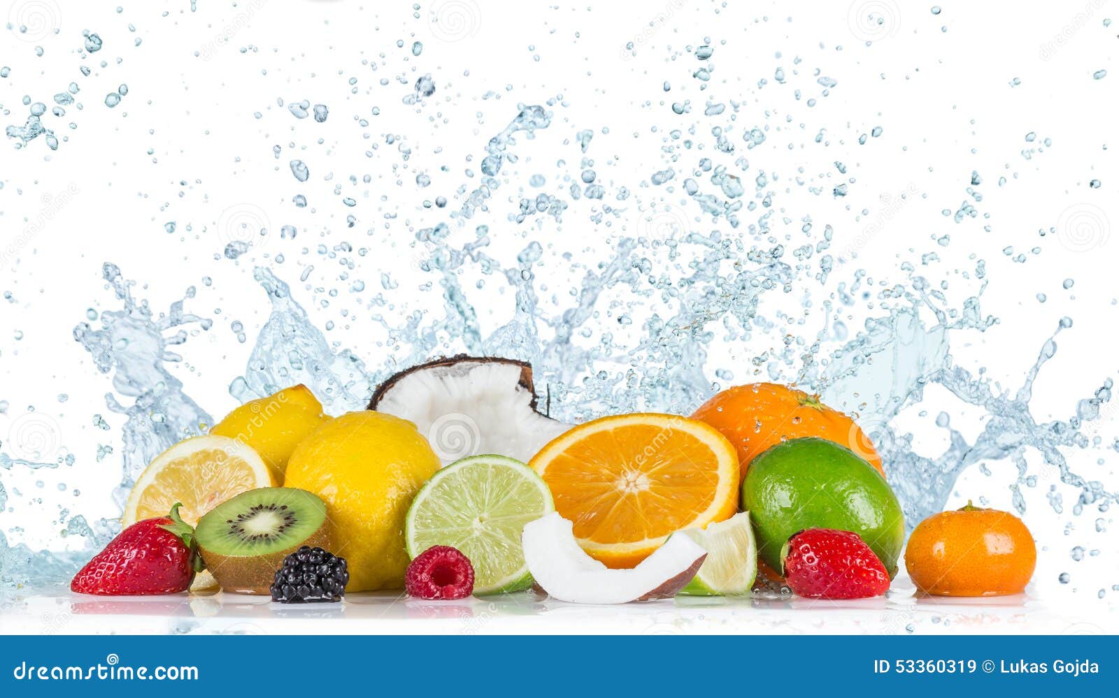 Fruit with water splash stock image. Image of juice, isolated - 53360319