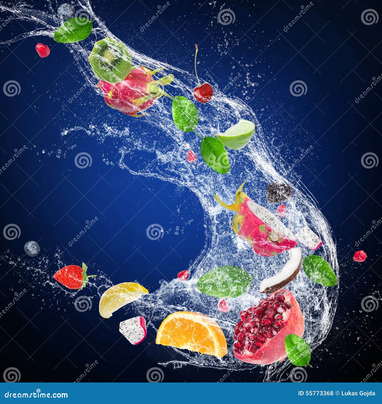 Fruit with water splash stock photo. Image of clear, coconut - 55773368