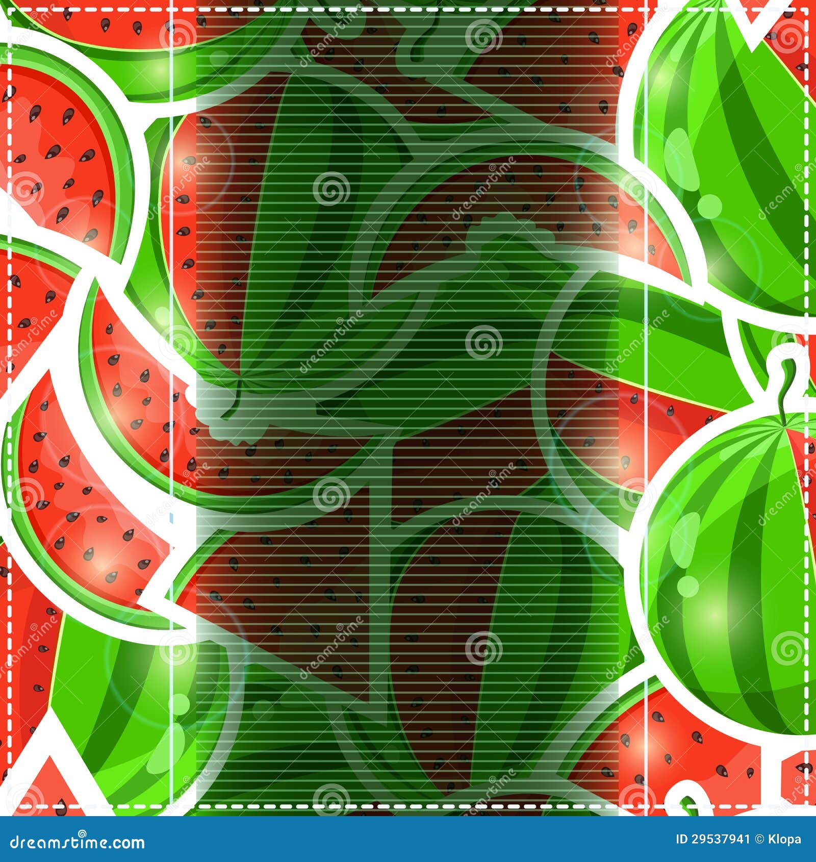 Fruit Watermelon Invitation Card Stock Illustration - Illustration of ...